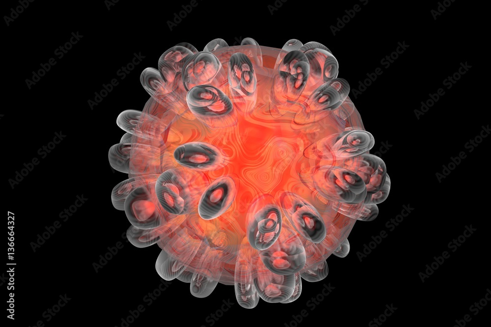 Hepatitis virus 3D rendering model Stock Illustration | Adobe Stock