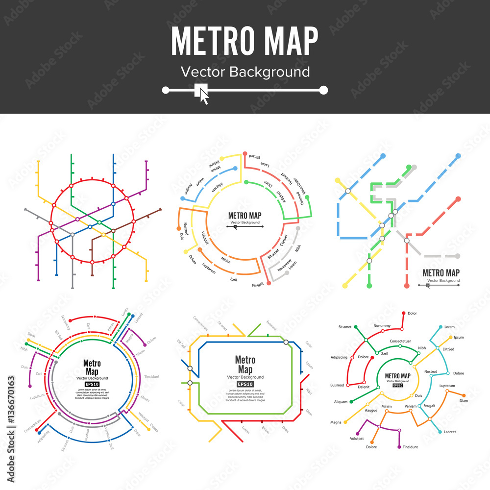 Metro Map Vector. Plan Map Station Metro And Underground Railway Metro ...