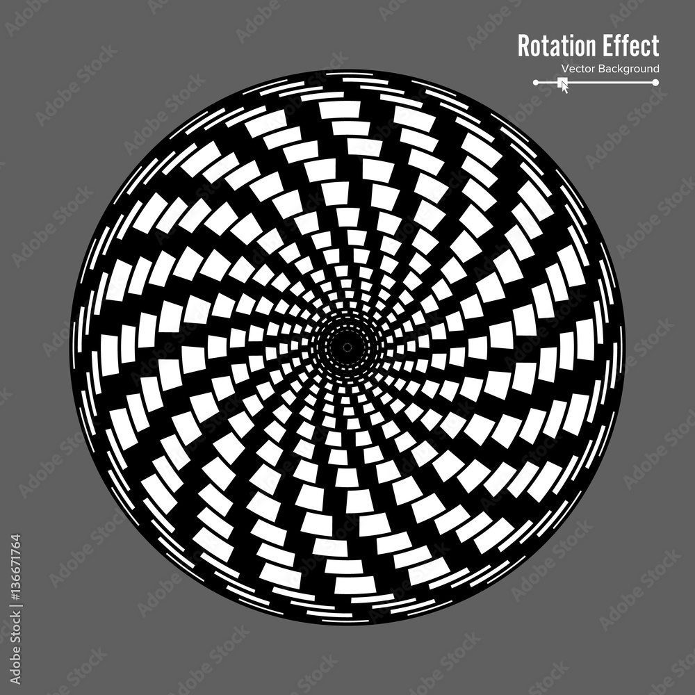 Optical Illusion. Vector 3d Art. Rotation Dynamic Effect. Spin Cycle ...