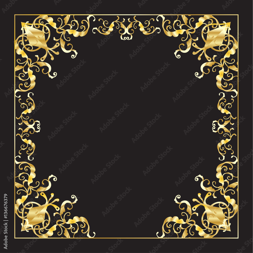 Decorative oriental gold frame for Jewish Holiday Sukkot, Purim, Rosh ...