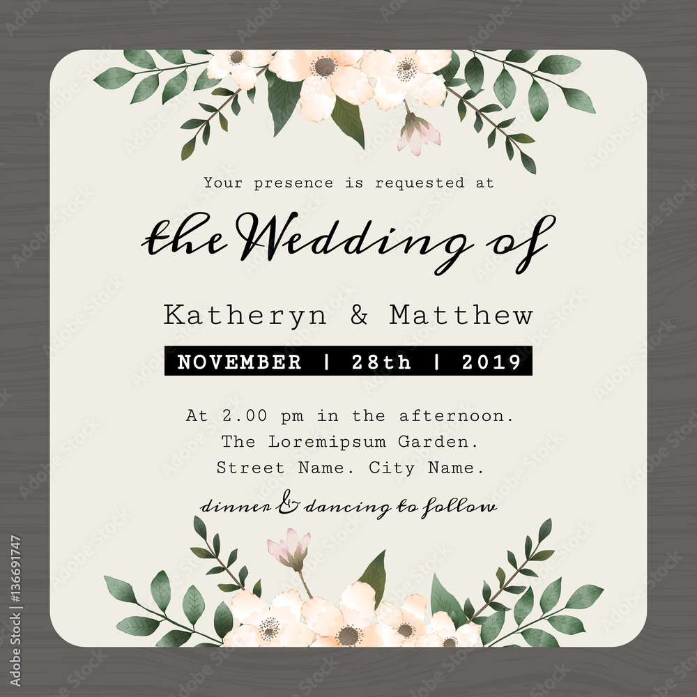 Modern Vintage Wedding Invitation