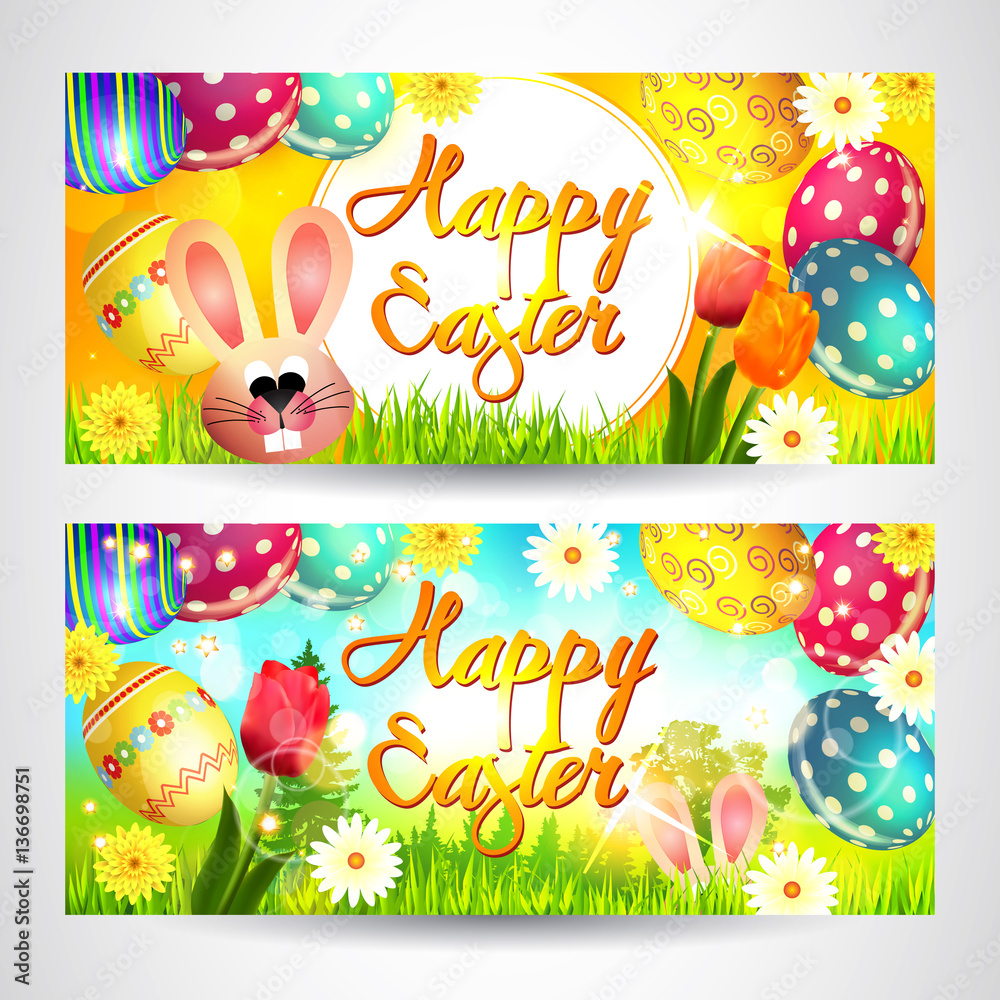 Easter headers Stock Vector | Adobe Stock