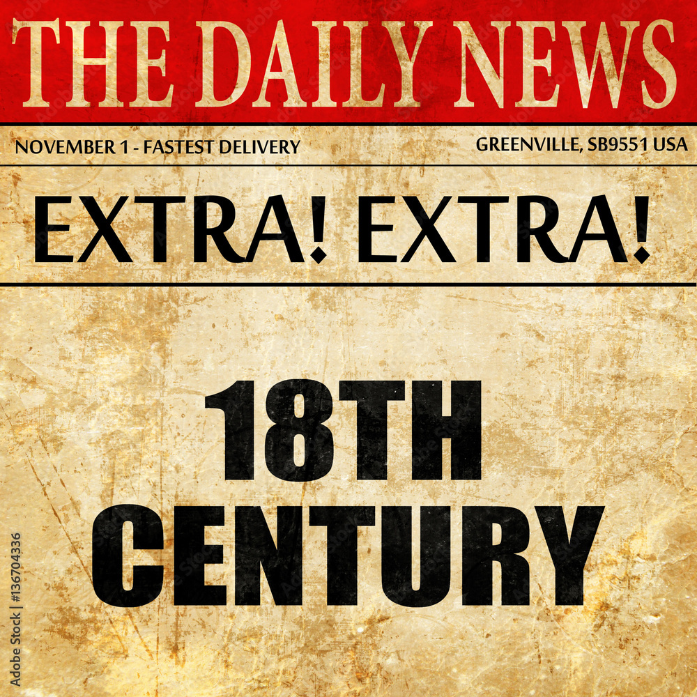 18th century, article text in newspaper Stock Illustration | Adobe Stock