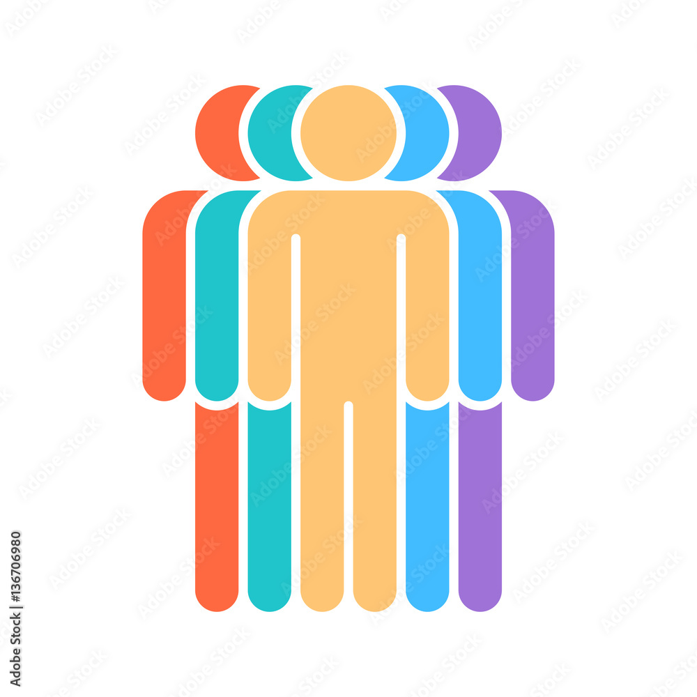 Five Human Sign People Symbol Stock Vector | Adobe Stock