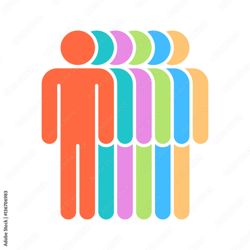 Six Human Sign People Symbol Stock Vector | Adobe Stock