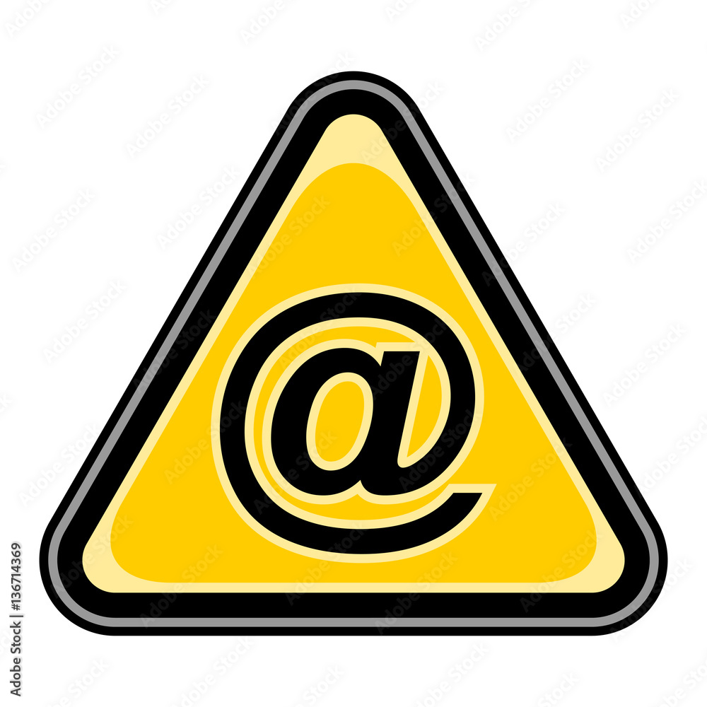 Commercial at Symbol Triangular Sticker Stock Vector | Adobe Stock