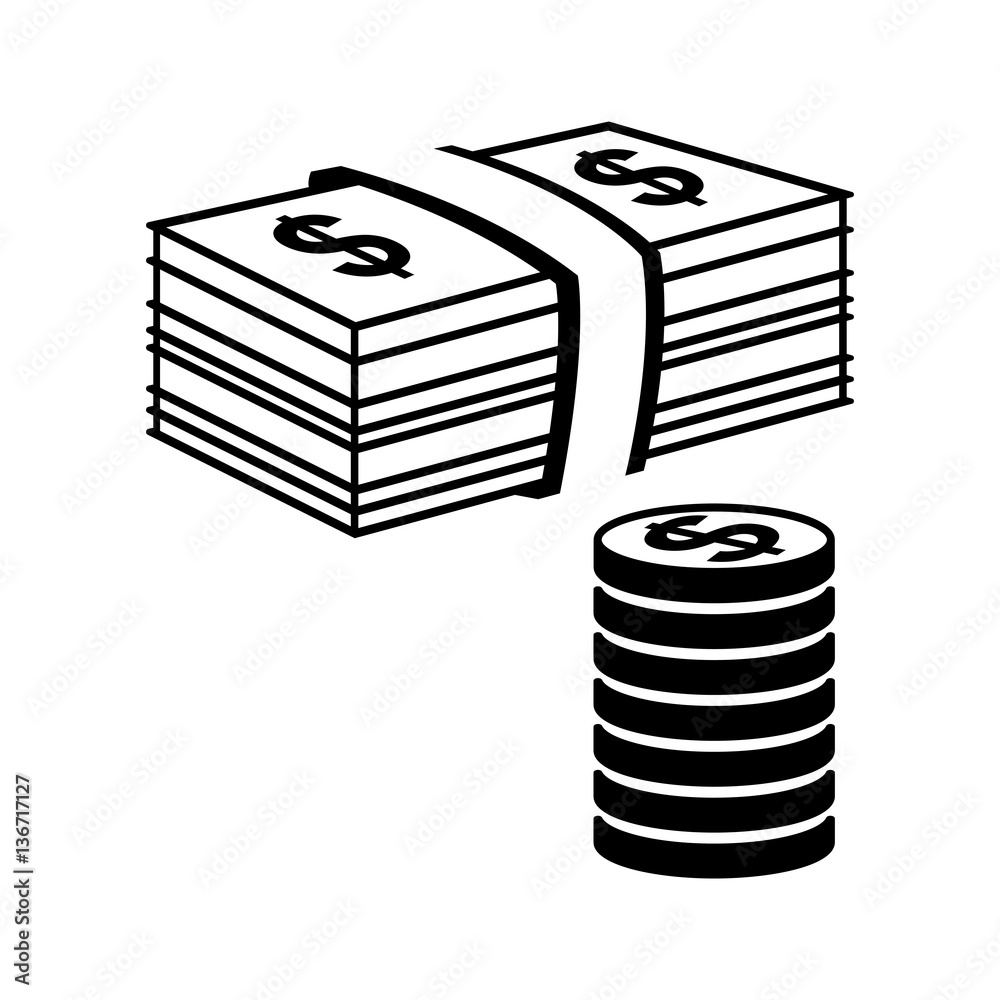 American Coins Clipart Black And White