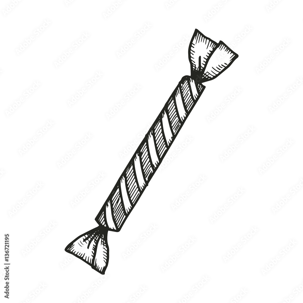 long candy sketch vector illustration Stock Vector | Adobe Stock