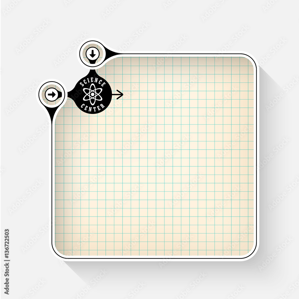 A white box for your text with graph paper and science icon Stock ...