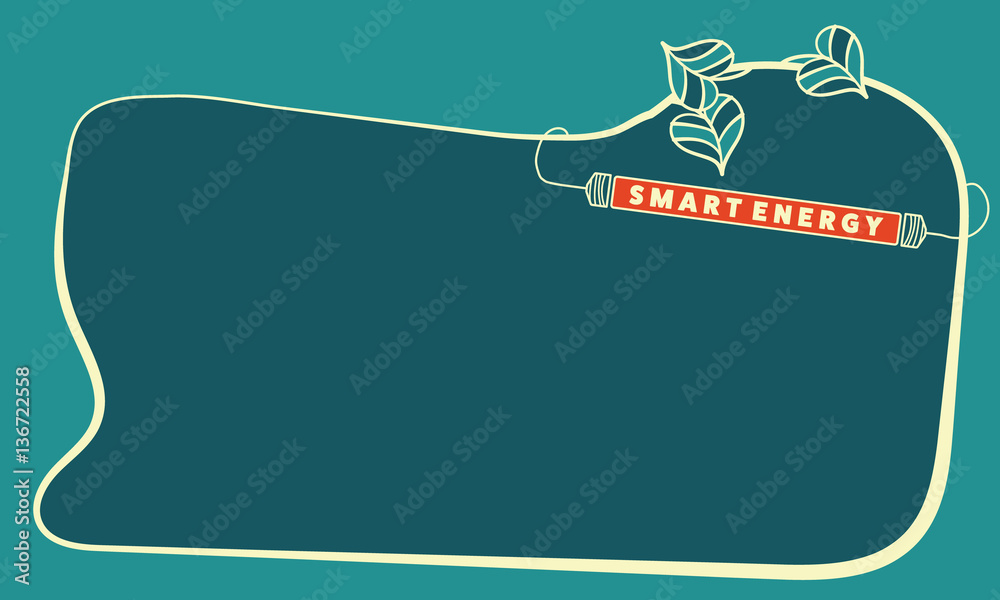 Hand written text frame with leaves and the words smart energy Stock ...