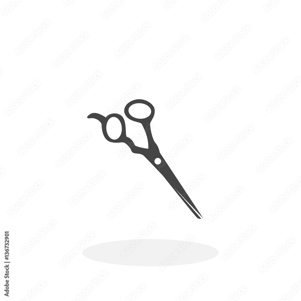Barber shears Icon. Scissors vector logo on white background Stock ...