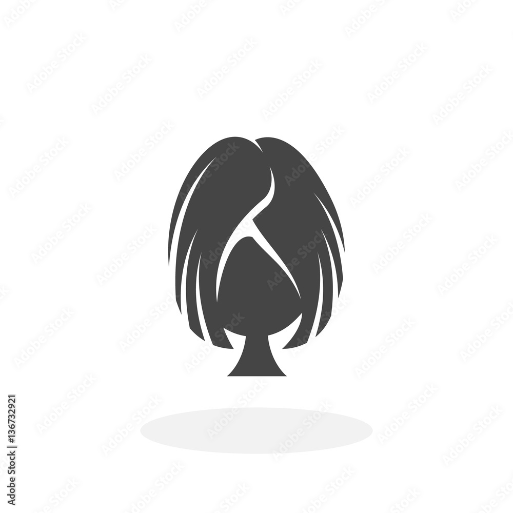 Wig Icon. Vector logo on white background Stock Vector | Adobe Stock