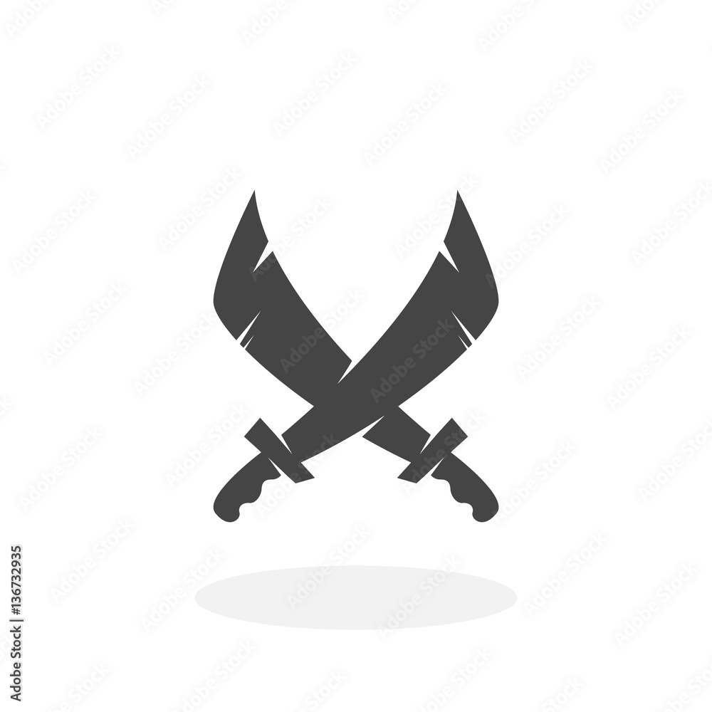 Pirate swords Icon. Vector logo on white background Stock Vector ...
