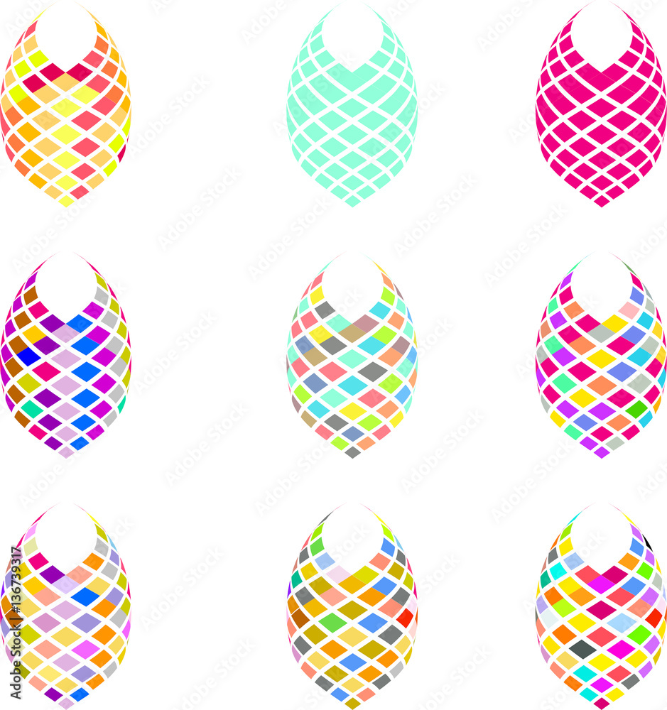 curved cubes logo set vector de Stock | Adobe Stock