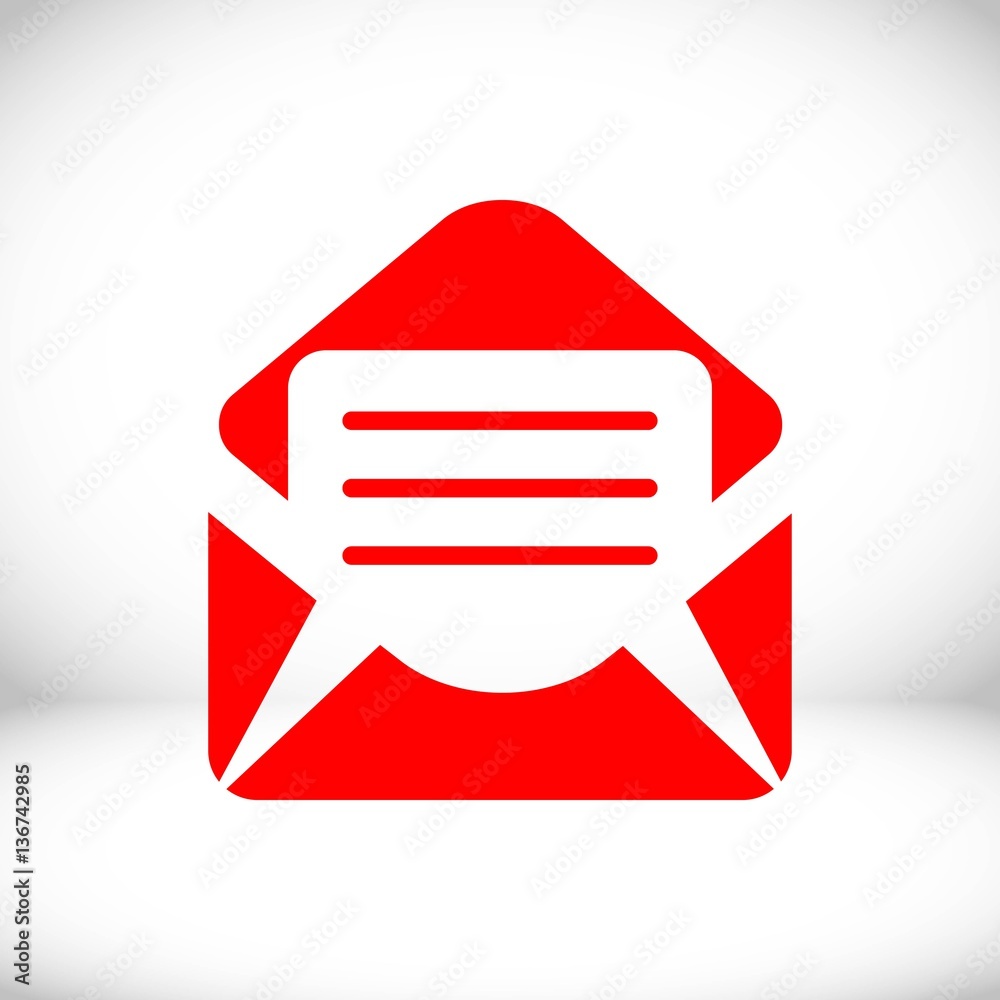 Open envelope mail icon, vector illustration. Flat design style Stock ...