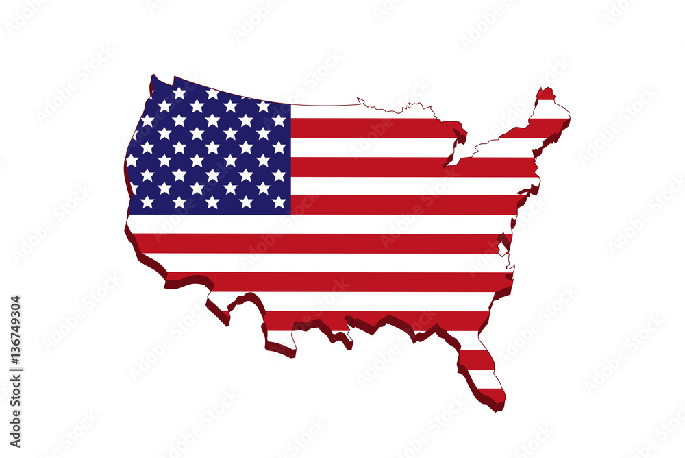 America flag map. Stock Illustration | Adobe Stock