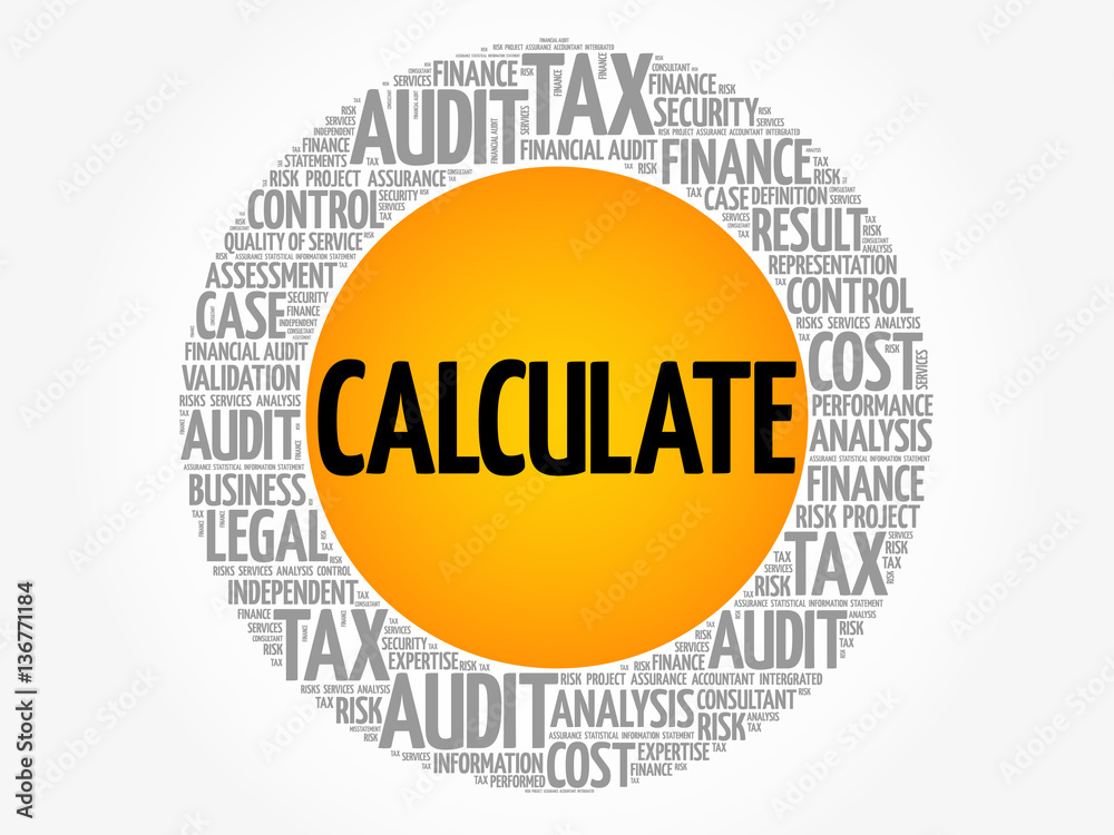 CALCULATE word cloud collage, business concept background Stock Vector ...