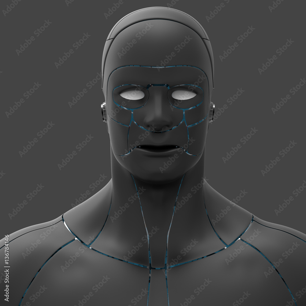 3D Illustration Of A Humanoid Android Robot Stock Illustration | Adobe ...