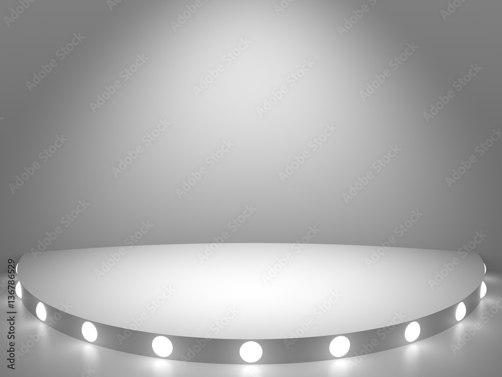 Abstract 3d background with highlighted stage. 3d render. Stock ...