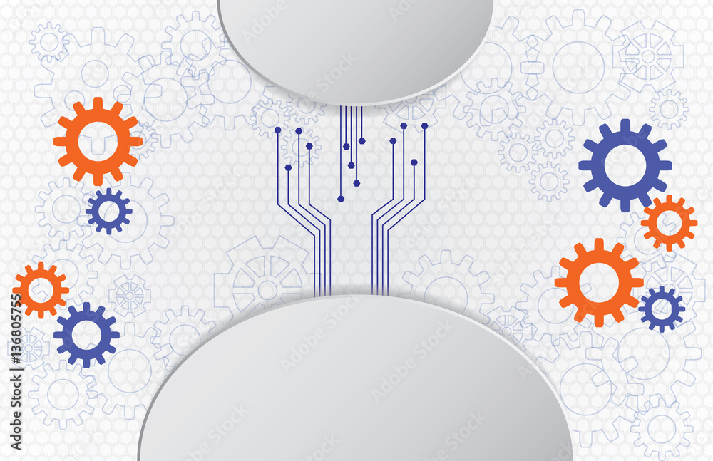 Vector gear wheel. Template for hi-tech digital technology and ...