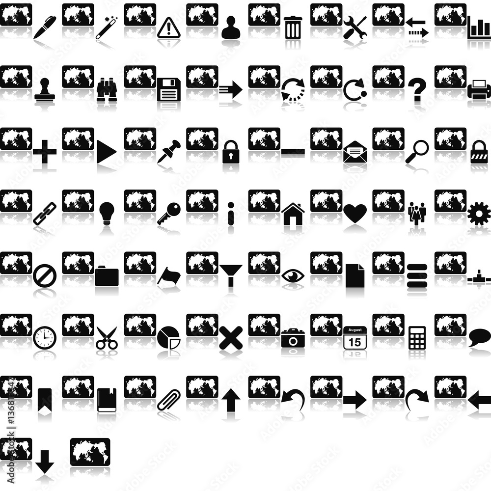 Landkarten Symbol mit Overlays und Spiegelungseffekt Stock Vector ...