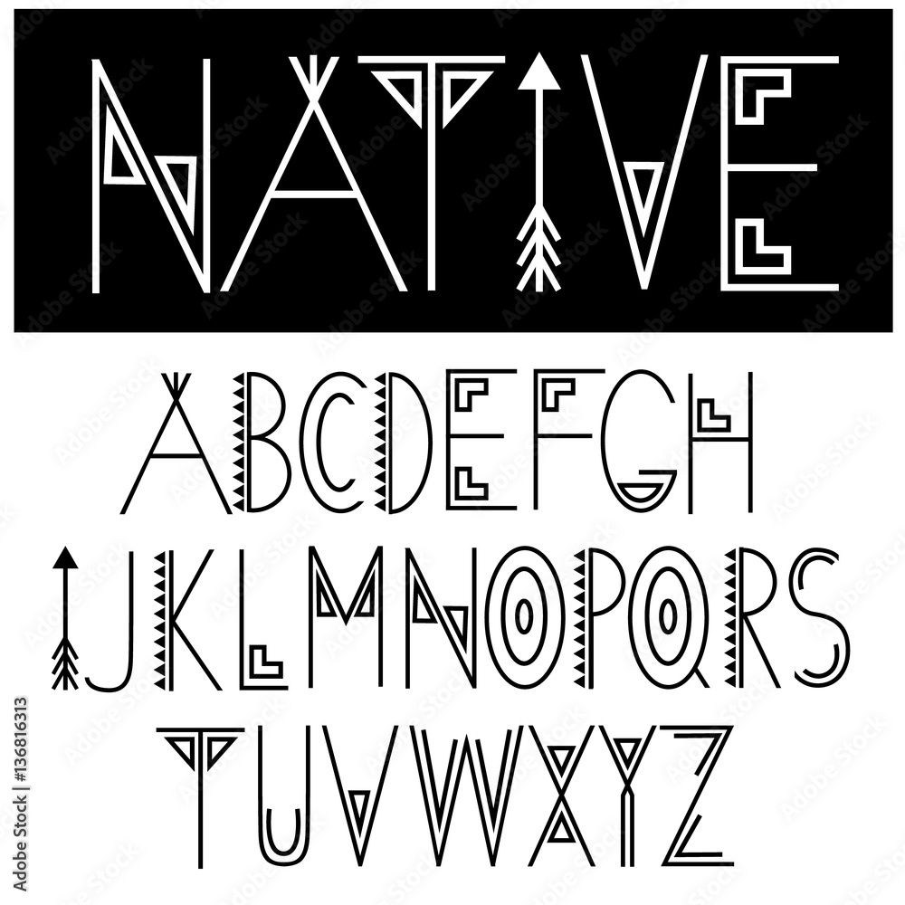 Native font. EPS 10 vector. Stock Vector | Adobe Stock