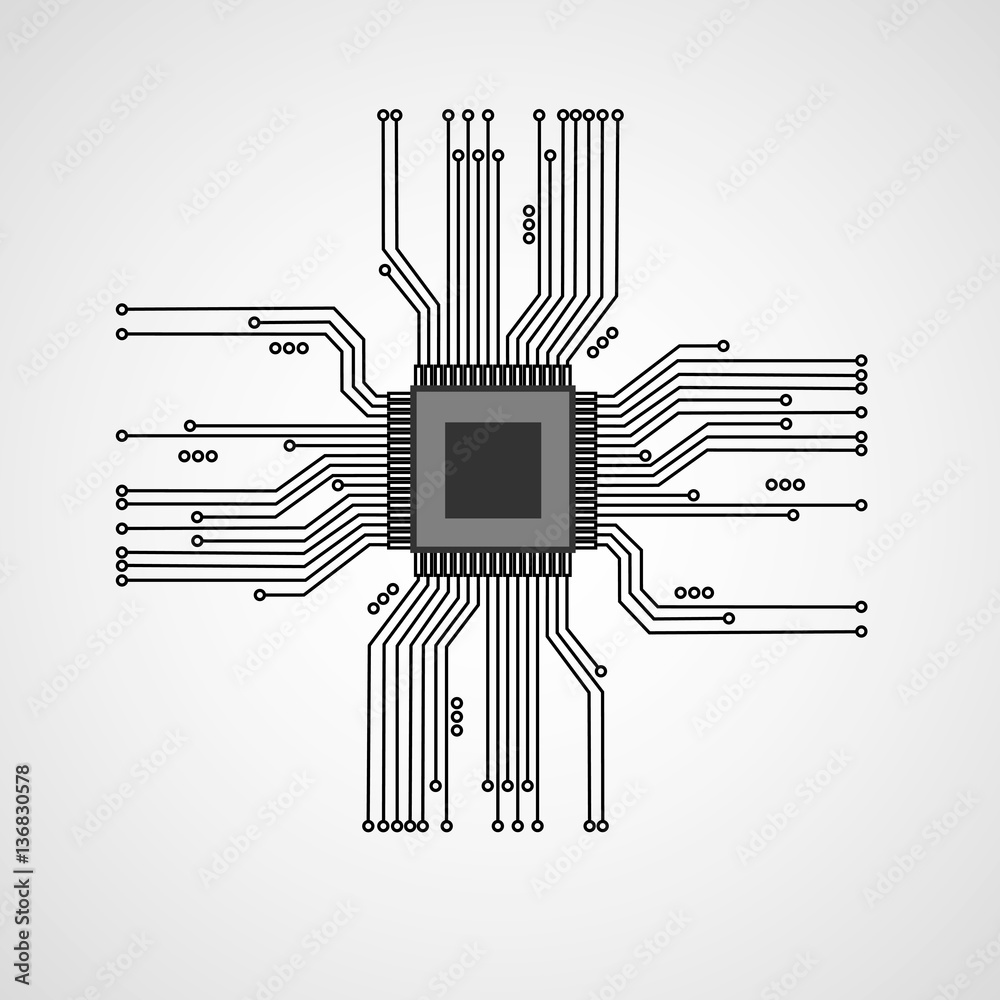 cpu abstract technology. Vector illustration. Stock Vector | Adobe Stock