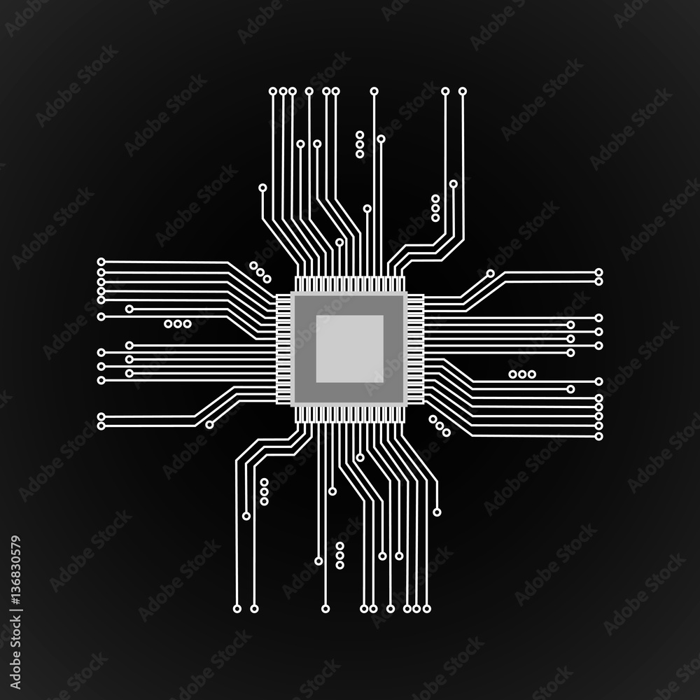 cpu abstract technology. Vector illustration. Stock Vector | Adobe Stock