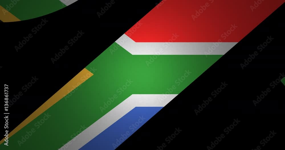 Zooming in on text South Africa colored by South African national flag ...