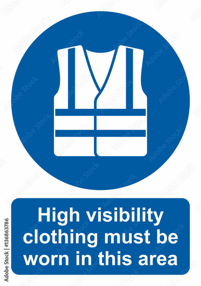 Mandatory action sign, Wear high visibility clothing Stock Vector ...