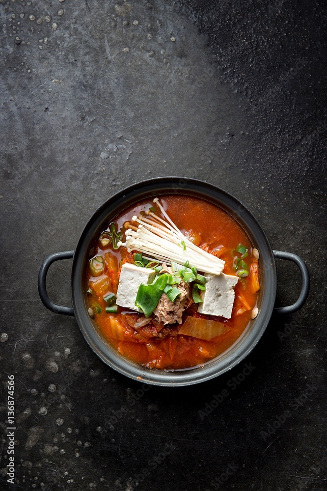 kkongchi kimchi jjigae is korean style stew, korean traditional soup ...