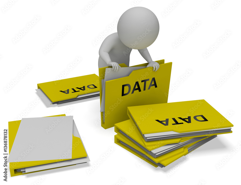 Data Folders Means Database Files 3d Rendering Stock Illustration ...
