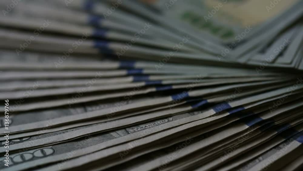 High definition 1080p movie of fan out stack of United States of ...