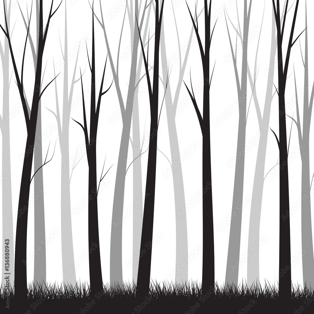 Simple Forest Background - vector illustration Stock Vector | Adobe Stock