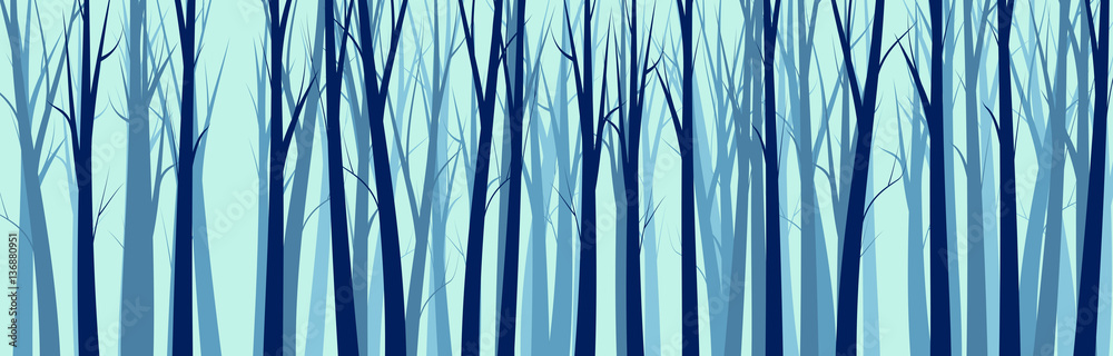 Wide Forest Background - vector illustration Stock Vector | Adobe Stock