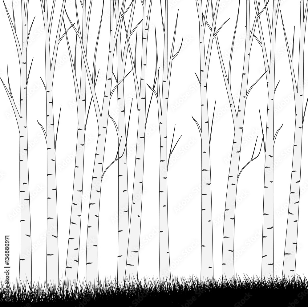 Simple Forest Background - vector illustration Stock Vector | Adobe Stock