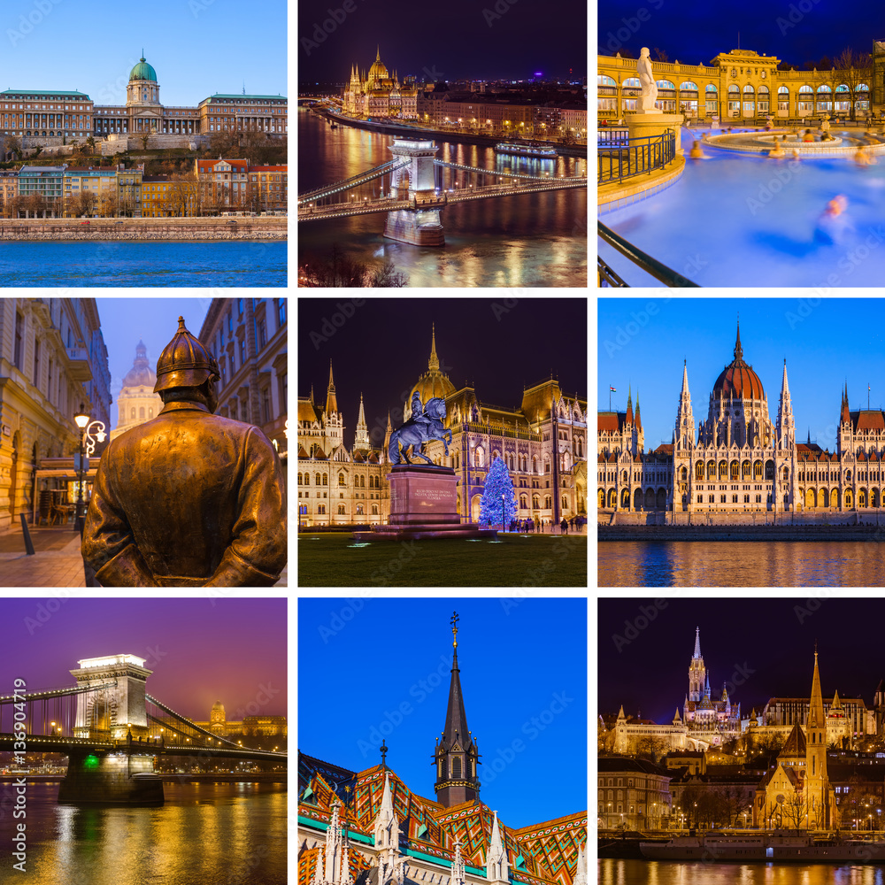 Collage of Budapest Hungary travel images (my photos) Stock-Foto ...