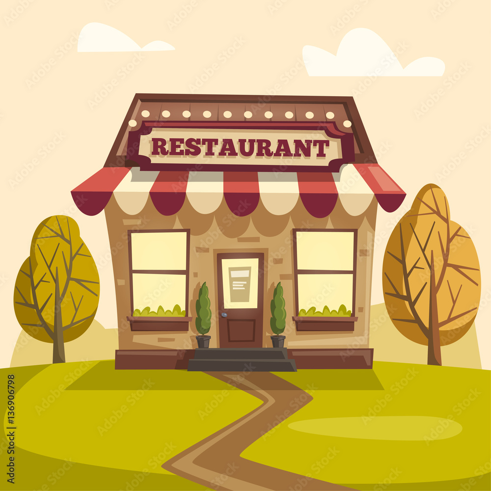 Cartoon Restaurant Building