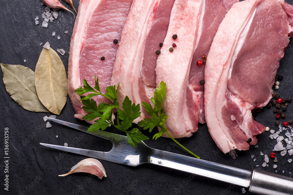 raw pork meat Stock Photo | Adobe Stock