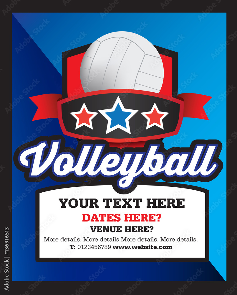 poster or advert for use promoting volleyball club, team or even Stock ...