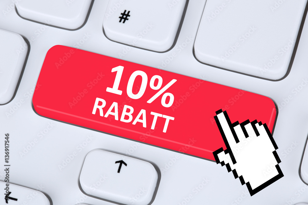 10% zehn Prozent Rabatt Button Aktion Bonus Shopping einkaufen I Stock ...