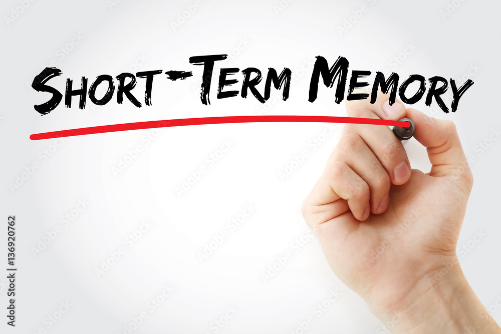 Foto Stock Hand writing short-term memory with marker, concept ...