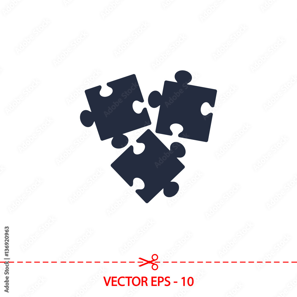Puzzles piece icon , vector illustration. Flat design style Stock ...