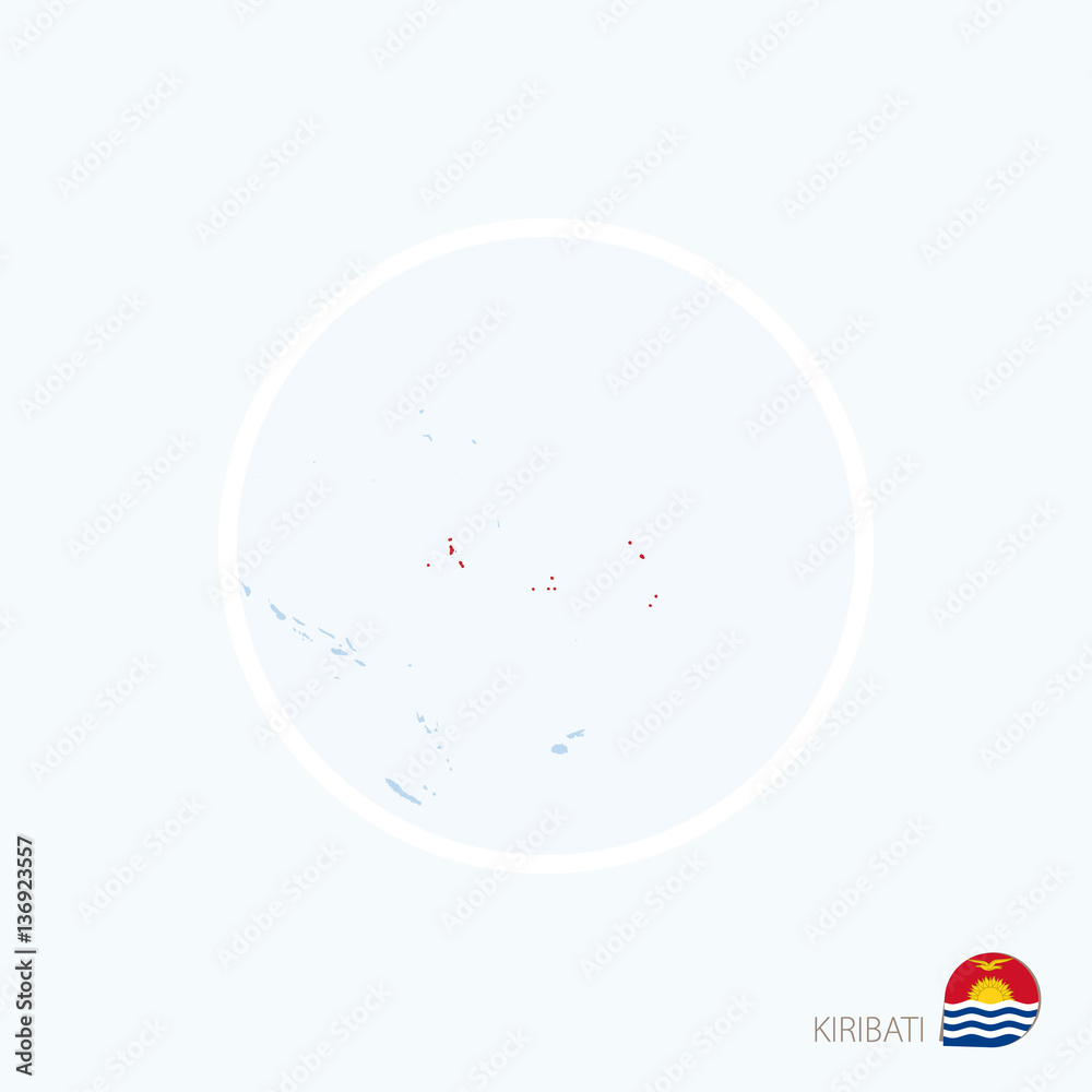 Vetor de Map icon of Kiribati. Blue map of Oceania with highlighted Kiribati. do Stock | Adobe Stock