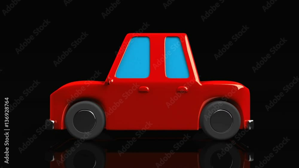 Red Car On Black Background. Loop able 3DCG render Animation. Stock ビデオ ...