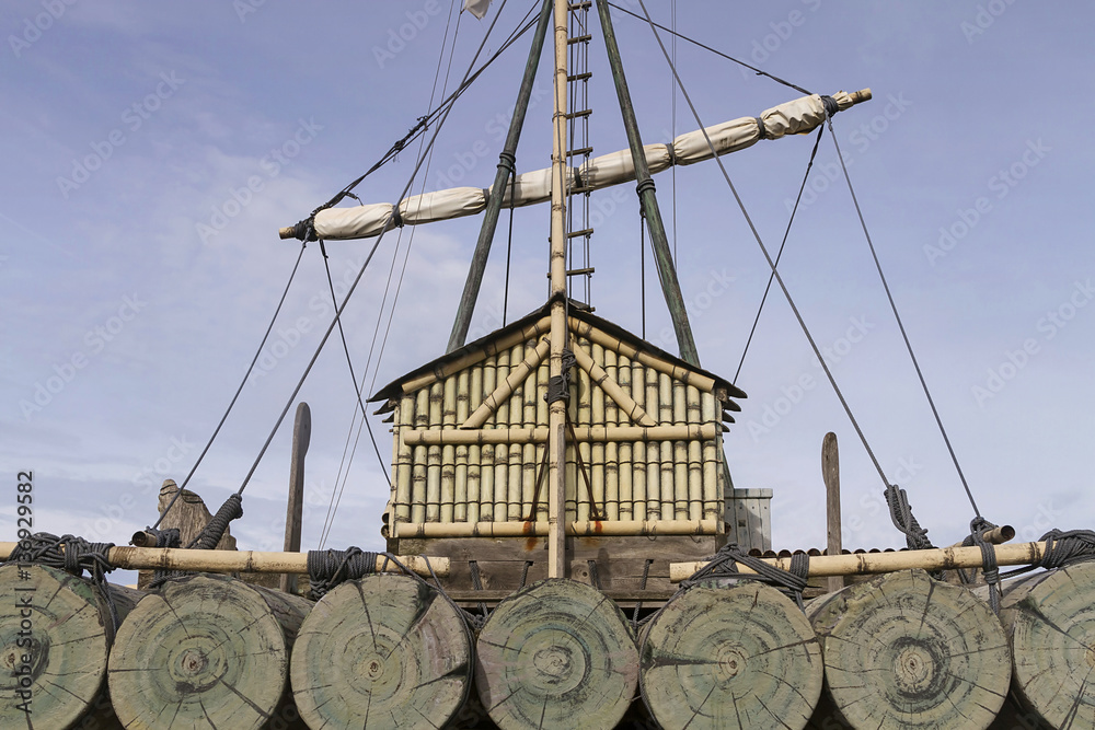 wooden raft Stock Photo | Adobe Stock