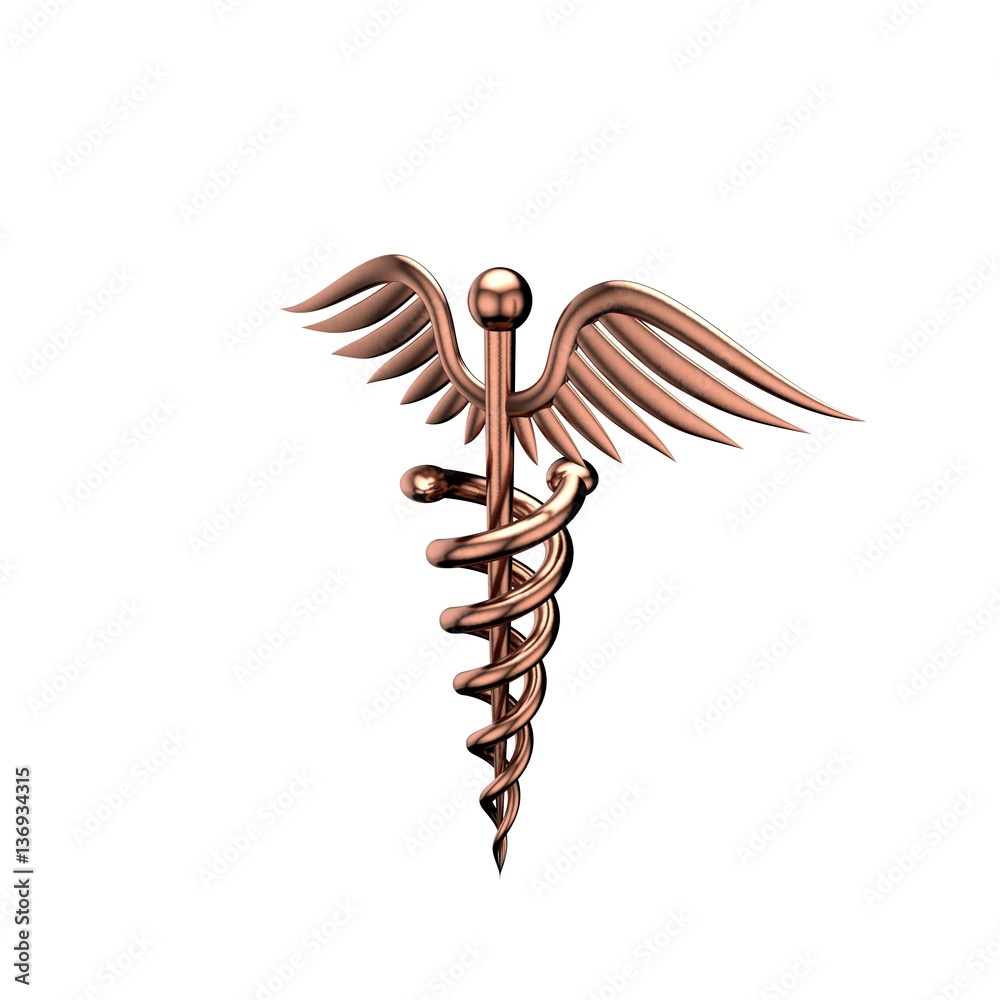 Metallic medical symbol. Isolated on white background. 3D render Stock ...