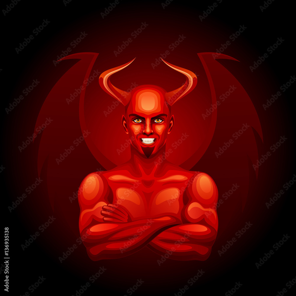 Fiery devil Stock Vector | Adobe Stock