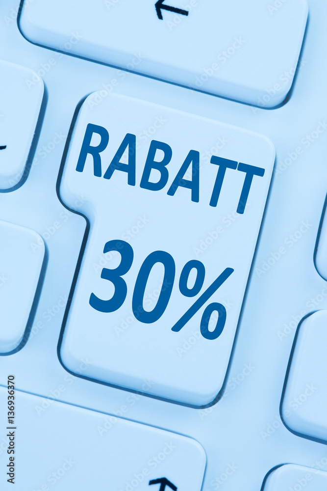 30% dreißig Prozent Rabatt Button Bonus Shopping einkaufen Inte Stock ...