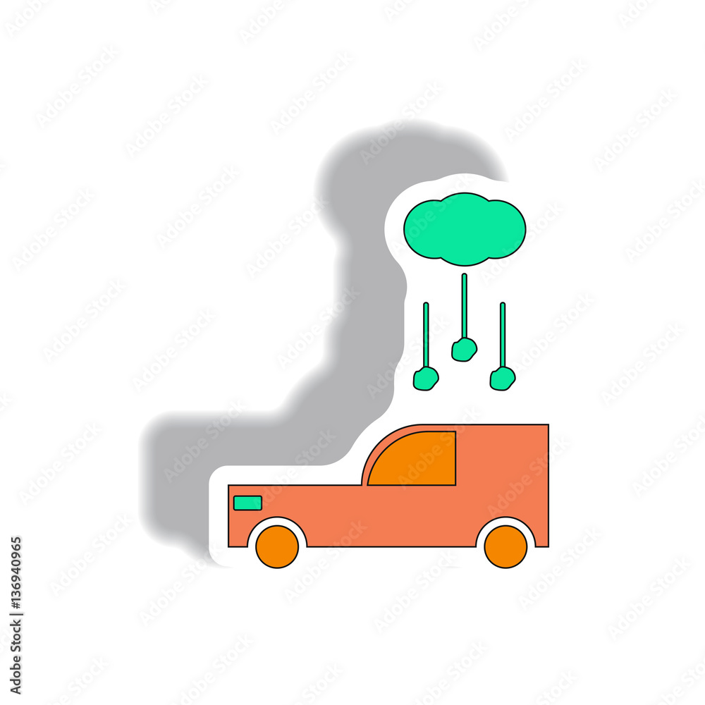 Vector illustration in sticker design hail falling on car Stock Vector ...